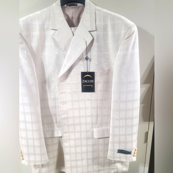 Zacci | Suits & Blazers | White Suit With Box Design | Poshmark